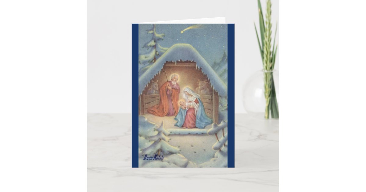 Vintage Italian Religious Christmas Greeting Card | Zazzle