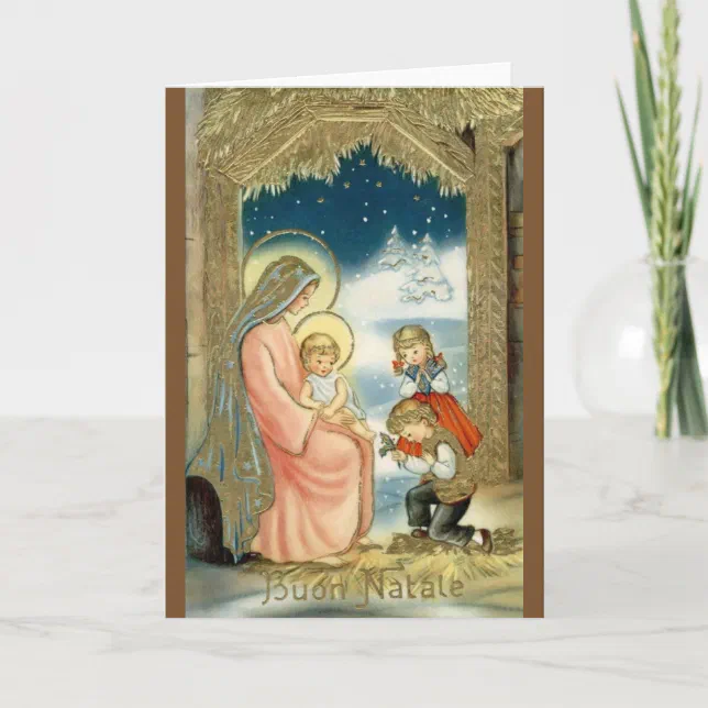 Vintage Italian Religious Christmas Greeting Card | Zazzle