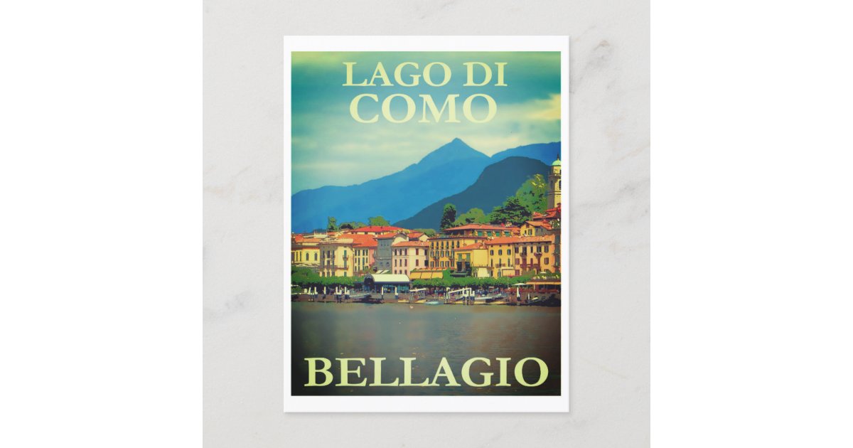 Vintage Italy Lago Di Como Bellagio Travel Postcard | Zazzle