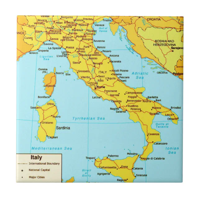 Vintage Italy Map Tile | Zazzle