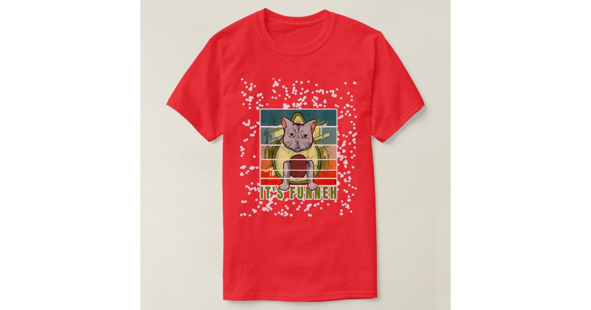 Vintage Its Funneh Angry Avocado Grey T-Shirt | Zazzle
