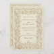 Vintage Ivory Brown Ornate Wedding Scrollwork Invitation | Zazzle