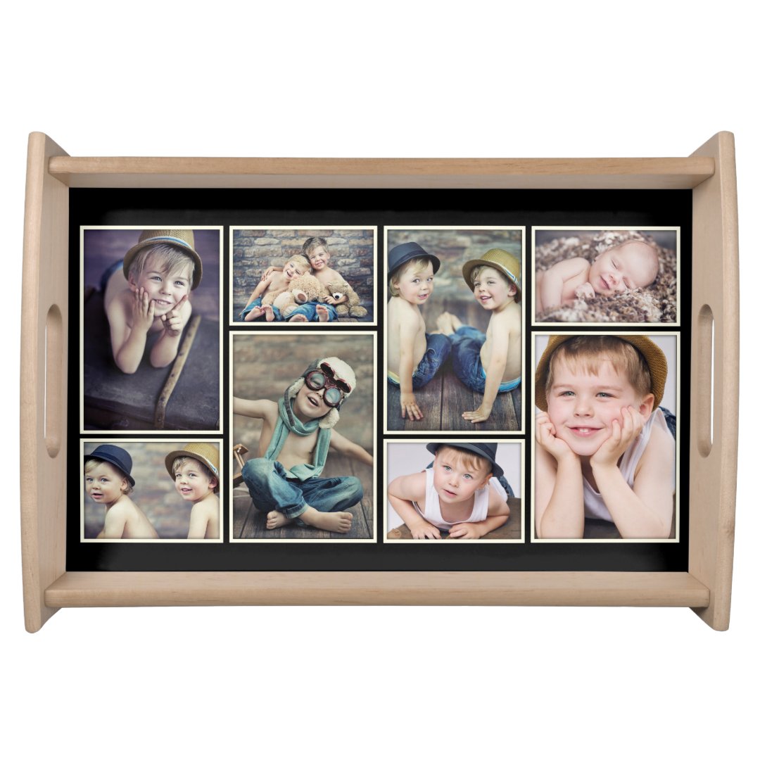 Vintage Ivory Framed Photo Collage Tray | Zazzle