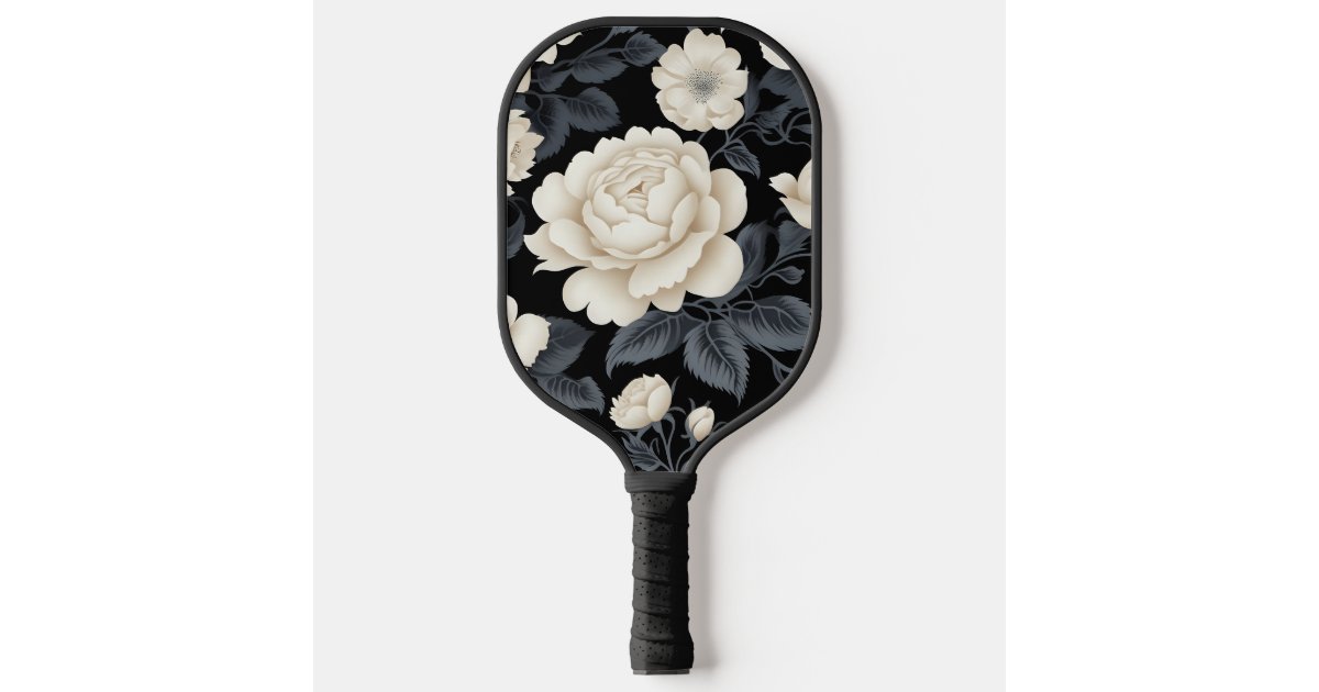 Vintage Ivory Roses And Peonies Pickleball Paddle | Zazzle