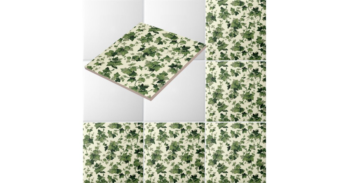 Vintage Ivy pattern Ceramic Tile | Zazzle