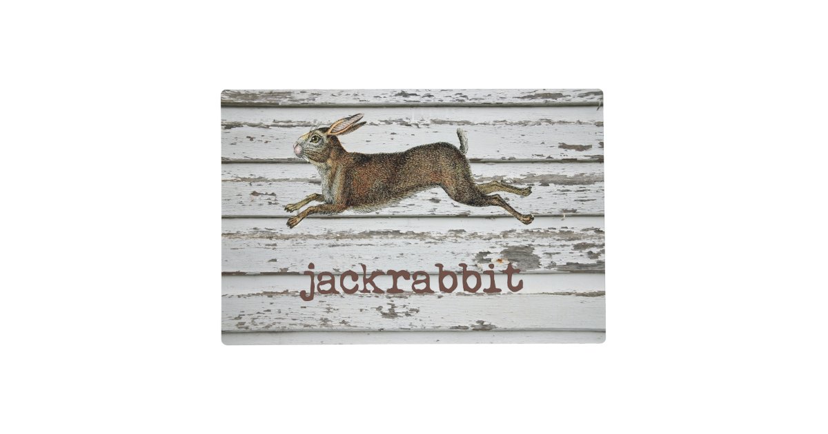 Vintage Jack Rabbit Hare Illustration Cabin Decor Placemat | Zazzle