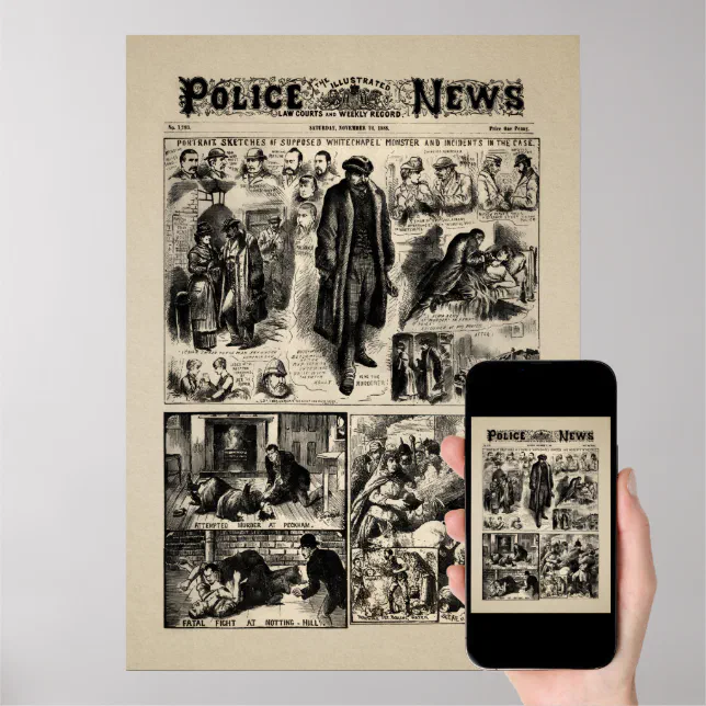 Vintage Jack the Ripper News Poster | Zazzle