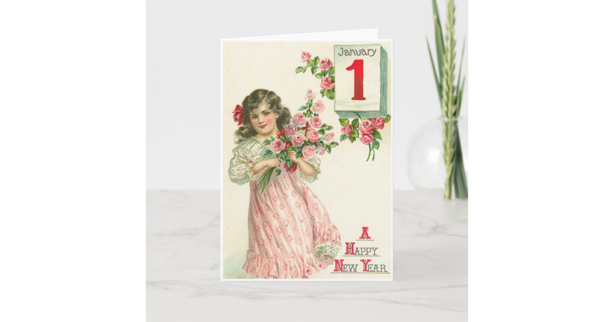 Vintage January 1st Holiday Card | Zazzle