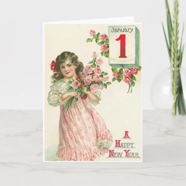 Vintage January 1st Holiday Card | Zazzle