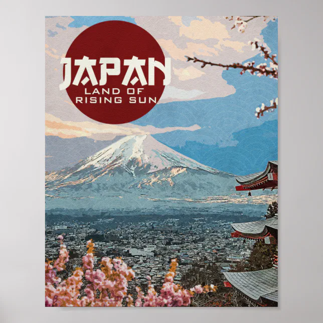 Vintage Japan Mt. Fuji Travel Poster | Zazzle