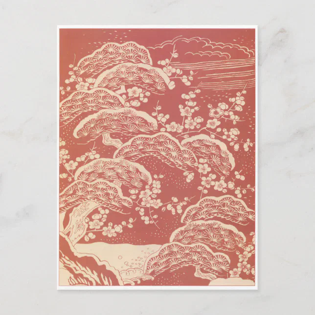 Vintage Japan Sakura Trees Postcard | Zazzle