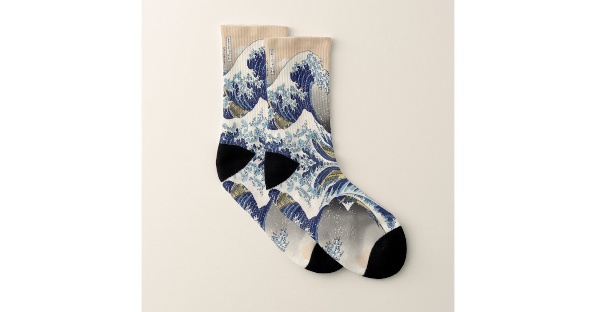 vintage japanese art ocean landscape great wave socks | Zazzle