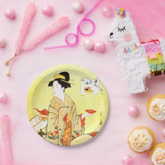 Vintage Japanese art paper plate | Zazzle