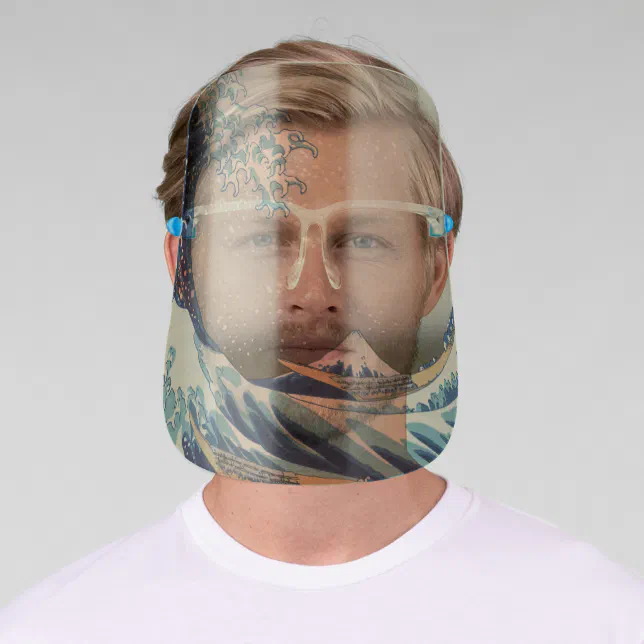 Vintage Japanese Art, The Great Wave by Hokusai Face Shield | Zazzle