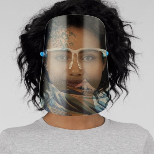 Vintage Japanese Art, The Great Wave by Hokusai Face Shield | Zazzle