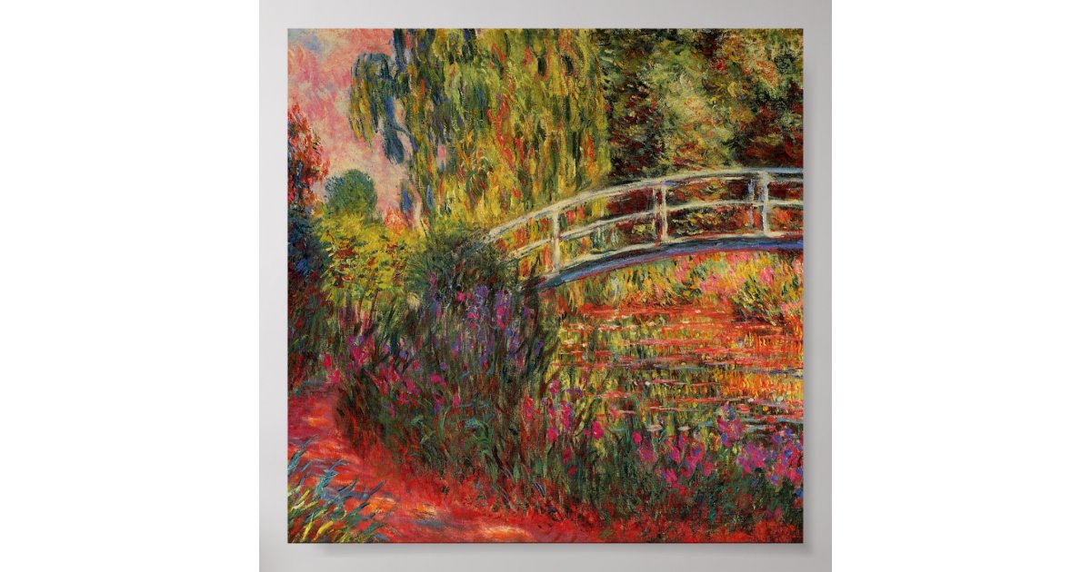 Vintage Japanese Bridge Claude Monet Poster | Zazzle
