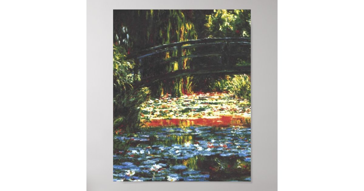 Vintage Japanese Bridge in Giverny Claude Monet Poster | Zazzle