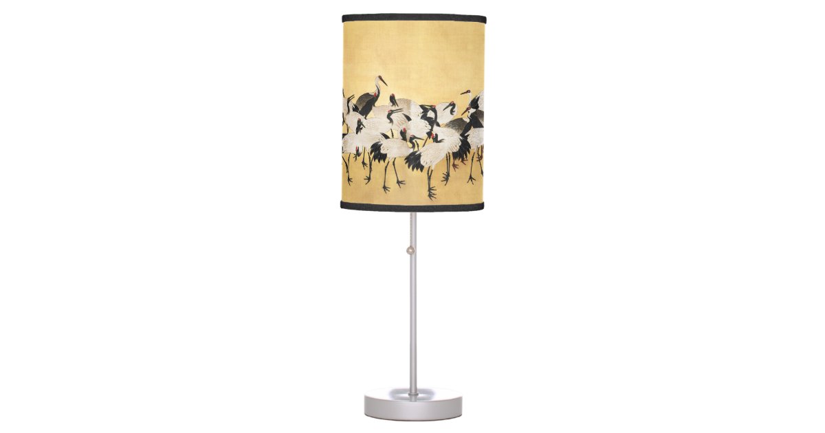 Vintage Japanese cranes Table Lamp | Zazzle