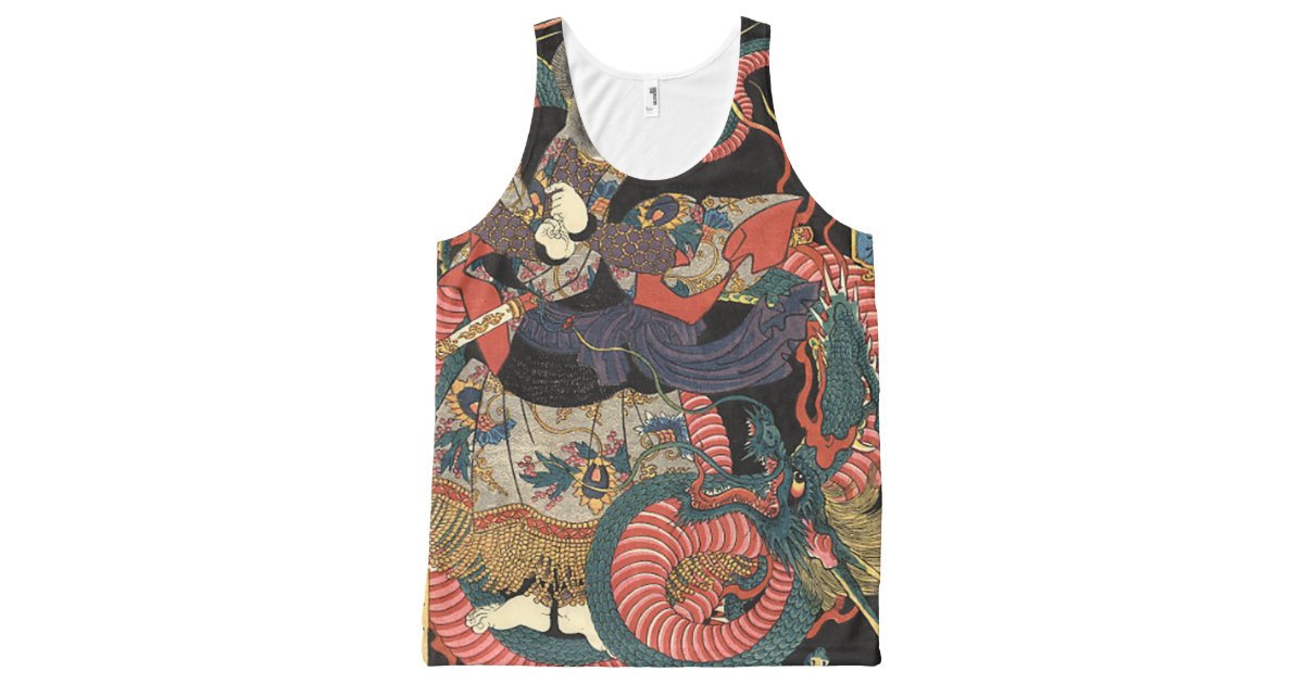 Vintage Japanese Dragon All-Over-Print Tank Top | Zazzle