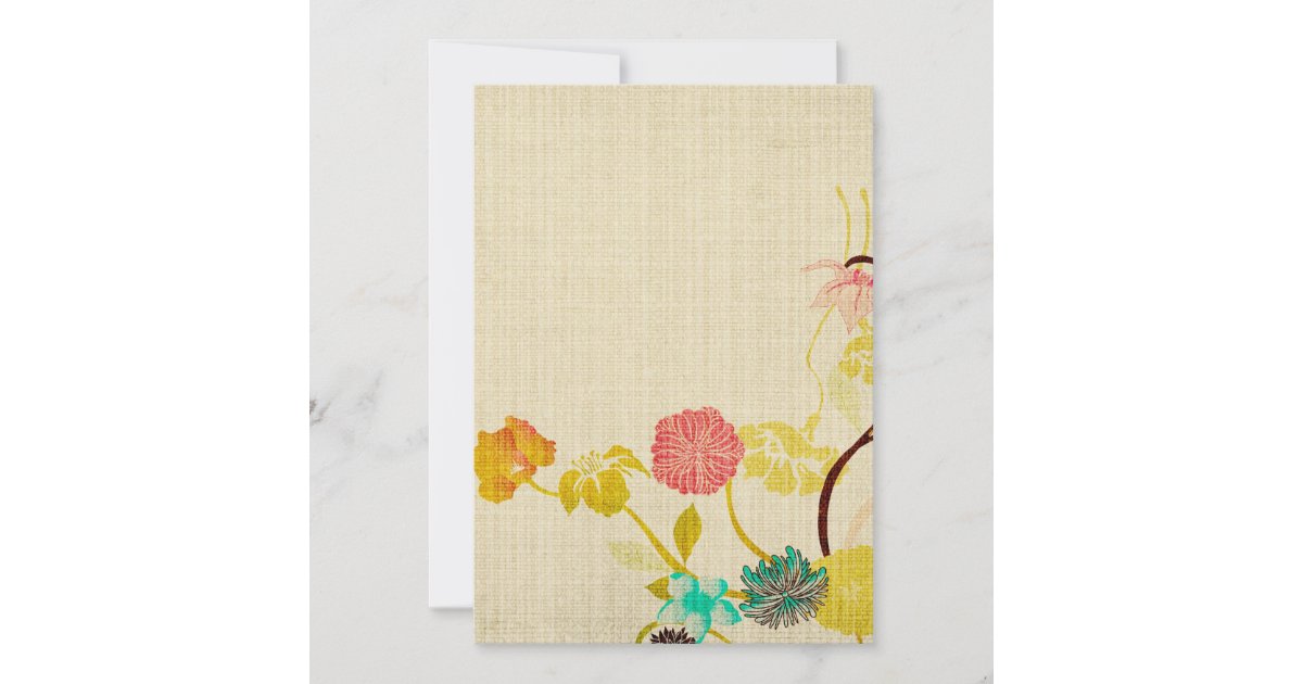 Vintage Japanese flowers Invitation | Zazzle
