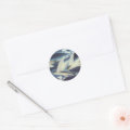 Vintage Japanese Flying Fish in Ocean, Japonism Classic Round Sticker ...