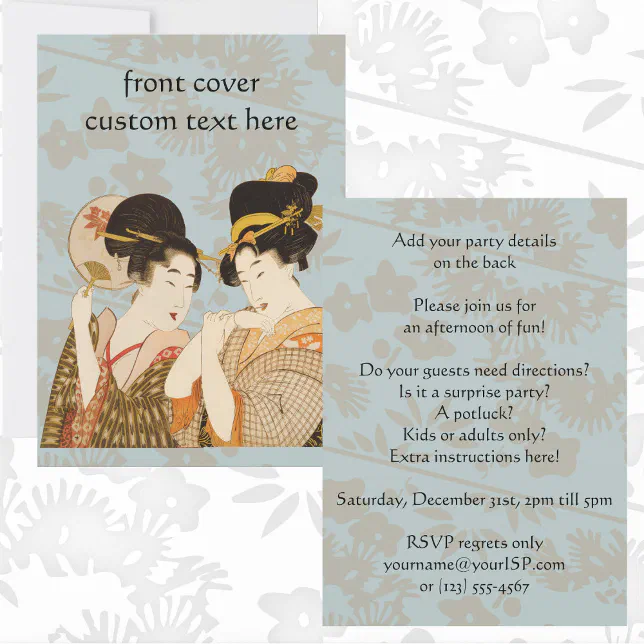 Vintage Japanese Geisha Girls in Kimonos Party Invitation | Zazzle