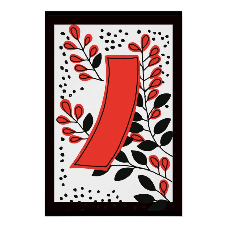 Vintage japanese Hanafuda Art -July ribbon Poster | Zazzle