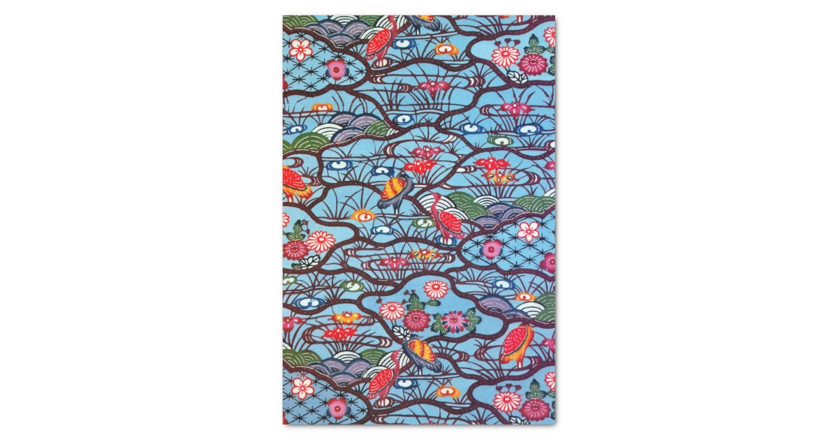 Vintage Japanese Kimono Textile (Bingata) Tissue Paper | Zazzle