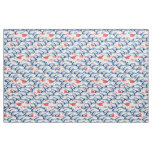 Vintage Japanese Koi Fish Scales Pattern Fabric | Zazzle
