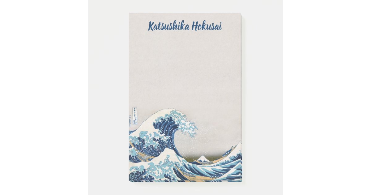 Vintage Japanese Style Personalized Great Wave Post-it Notes | Zazzle