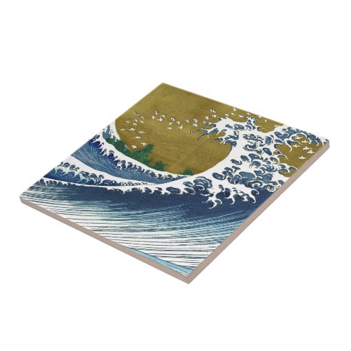 Vintage Japanese Waves Ceramic Tile | Zazzle