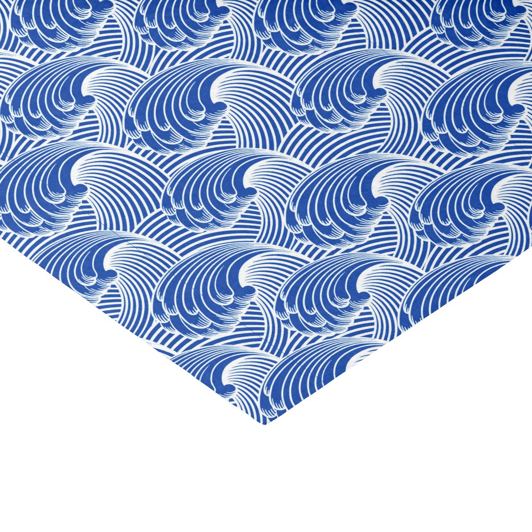Vintage Japanese Waves, Cobalt Blue and White Tissue Paper | Zazzle