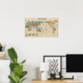 Vintage Japanese World Map Poster | Zazzle