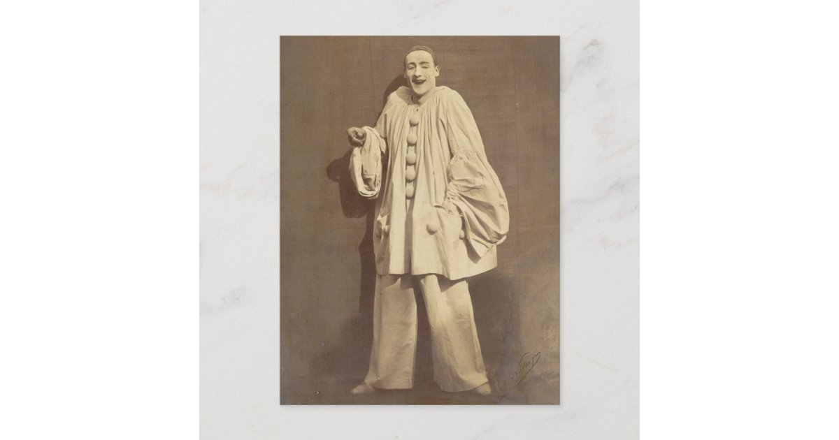Vintage Jean-Gaspard Deburau French Mime Postcard | Zazzle