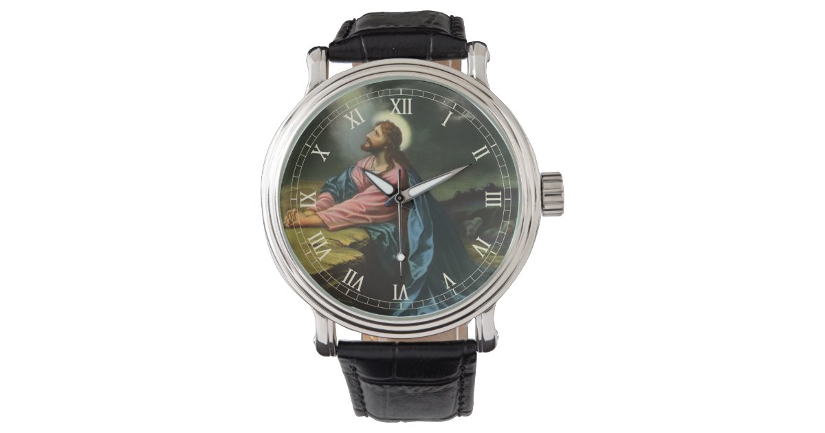 Vintage Jesus Christ Praying, Garden of Gethsemane Watch | Zazzle