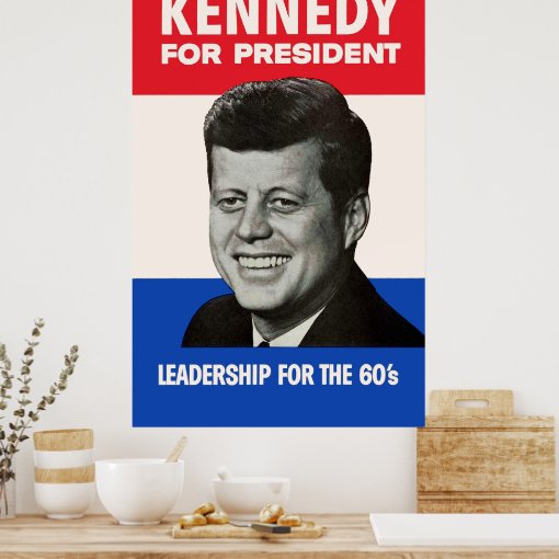 Vintage JFK Kennedy for President 1960 Campaign Poster | Zazzle