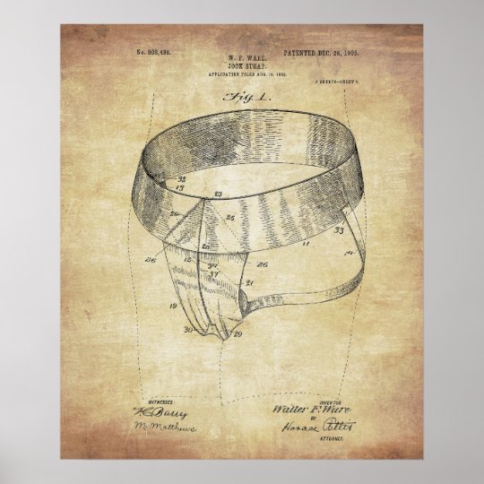Vintage Jock Strap Illustration Poster | Zazzle.com