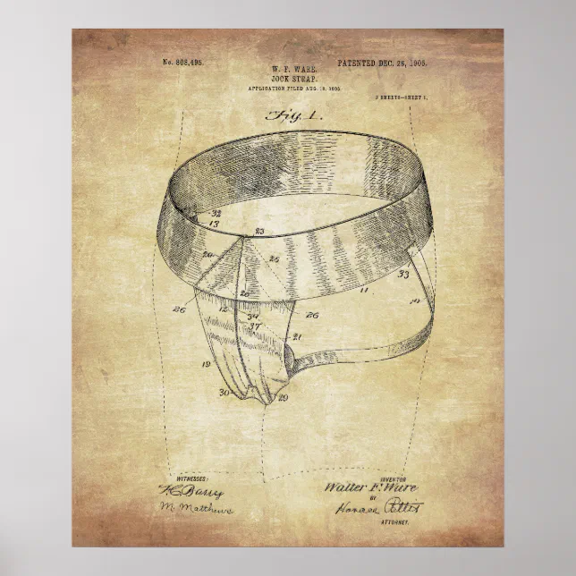 Vintage Jock Strap Illustration Poster | Zazzle