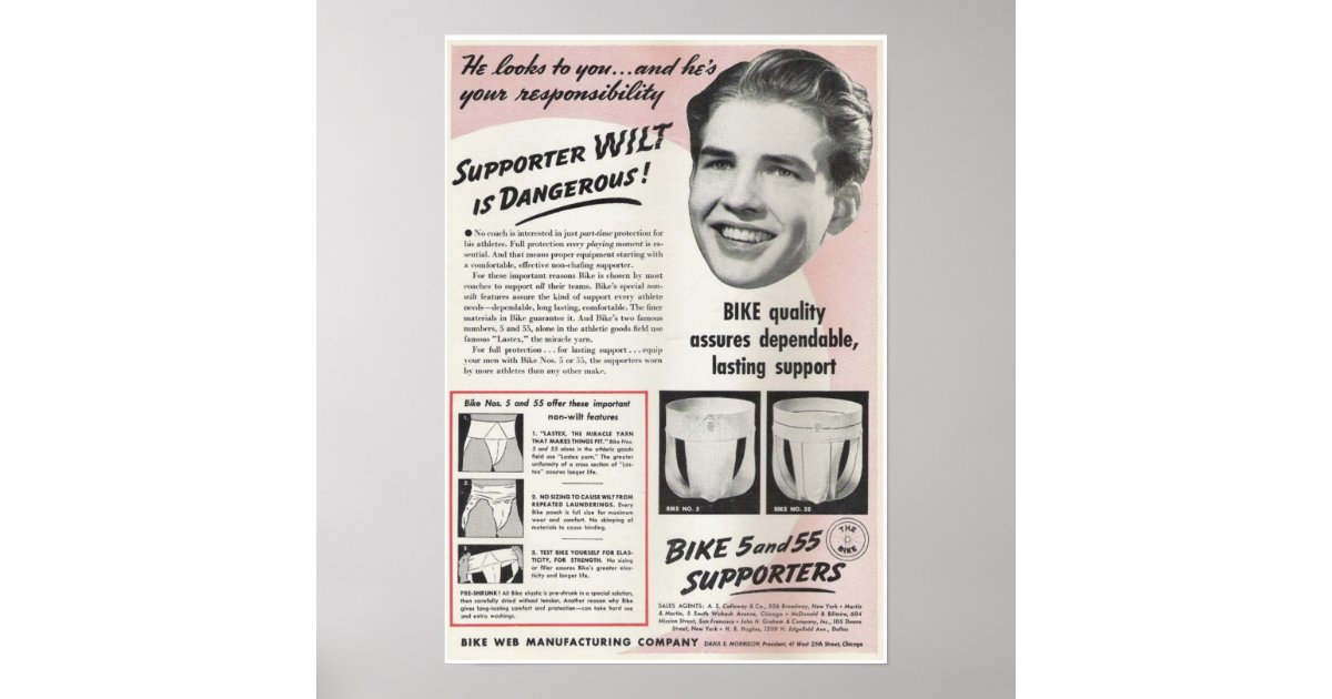 Vintage Jockstrap Ad Poster | Zazzle