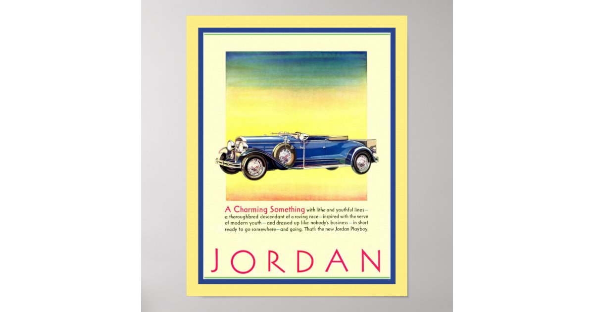 Vintage "Jordan" Automobile Ad Poster | Zazzle