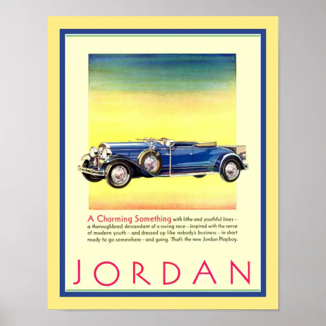 Vintage "Jordan" Automobile Ad Poster | Zazzle