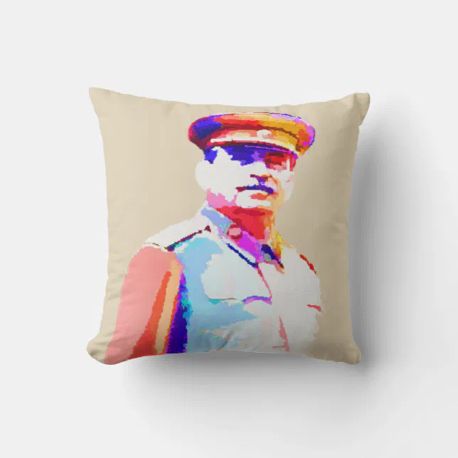 Vintage Joseph Stalin WW2 Russia Dictator Colorful Throw Pillow | Zazzle