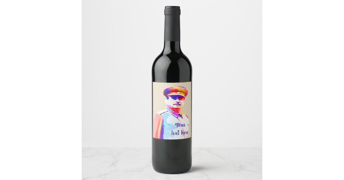 Vintage Joseph Stalin WW2 Russia Dictator Colorful Wine Label | Zazzle