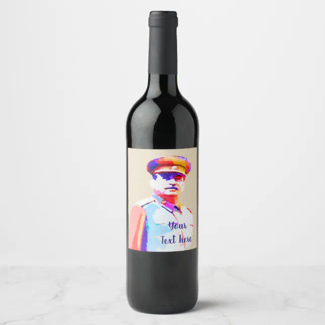 Vintage Joseph Stalin WW2 Russia Dictator Colorful Wine Label | Zazzle