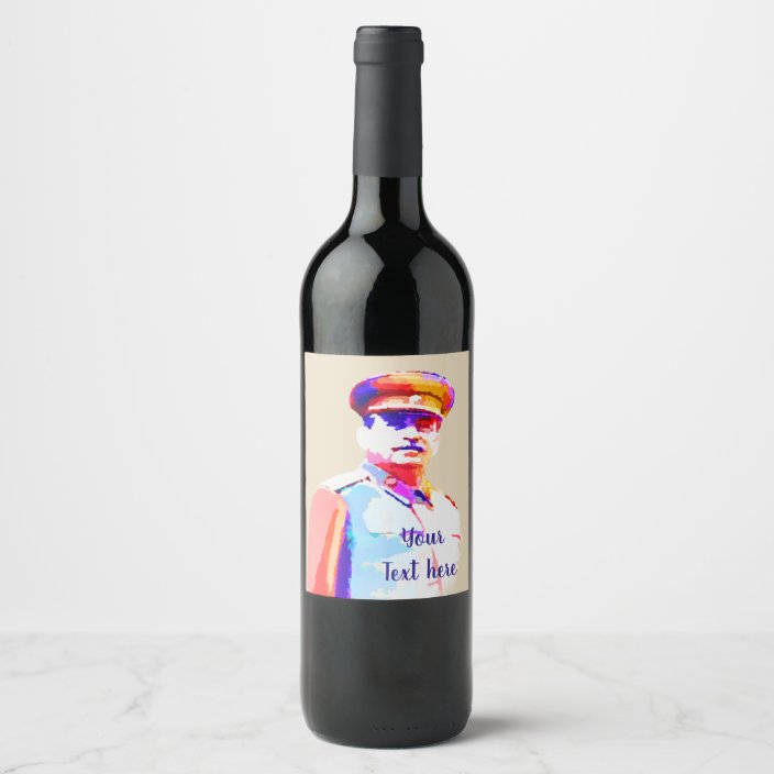 Vintage Joseph Stalin WW2 Russia Dictator Colorful Wine Label | Zazzle.com