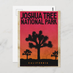 Vintage Joshua Tree Sunset Travel Postcard | Zazzle