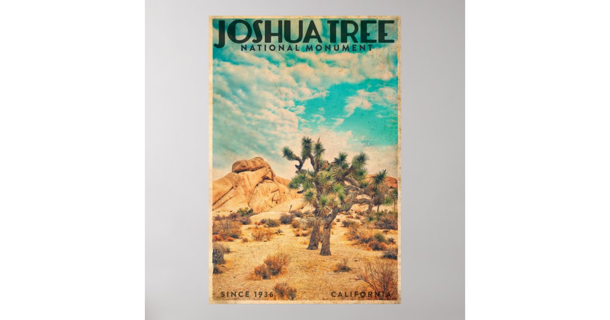 Vintage Joshua Tree Travel Poster | Zazzle