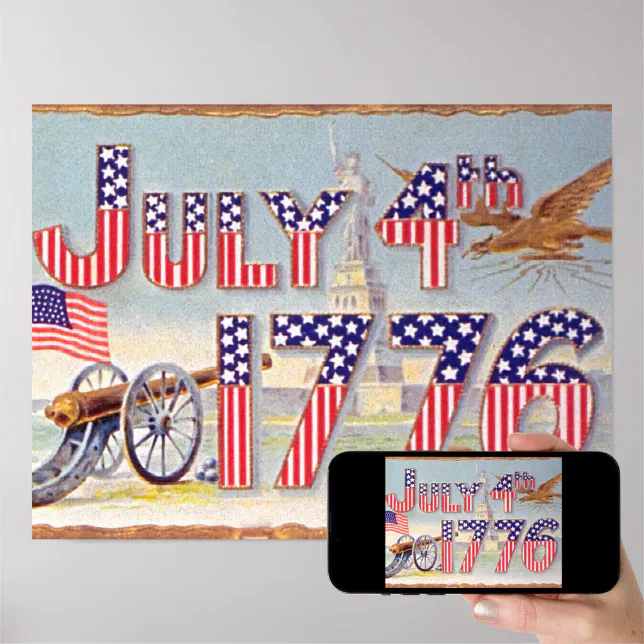Vintage July 4th 1776 Poster | Zazzle