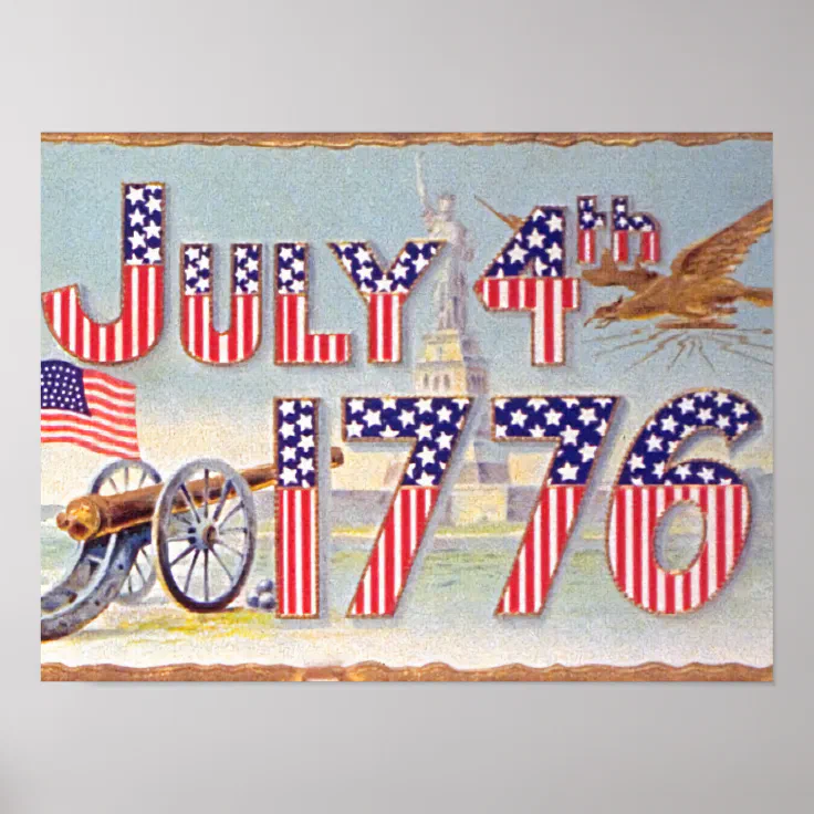 Vintage July 4th 1776 Poster | Zazzle