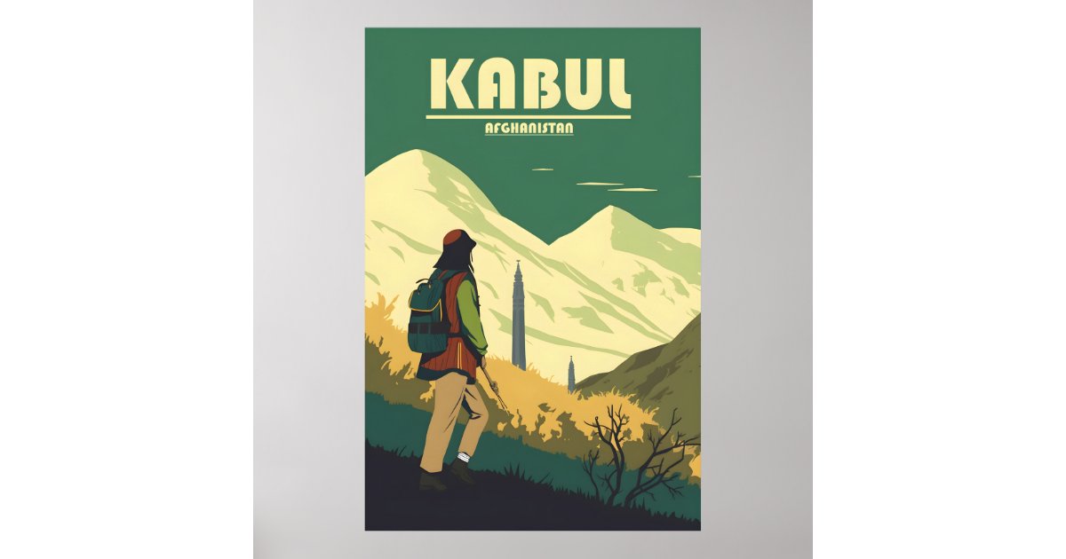 Vintage Kabul, Afghanistan Travel Poster | Zazzle